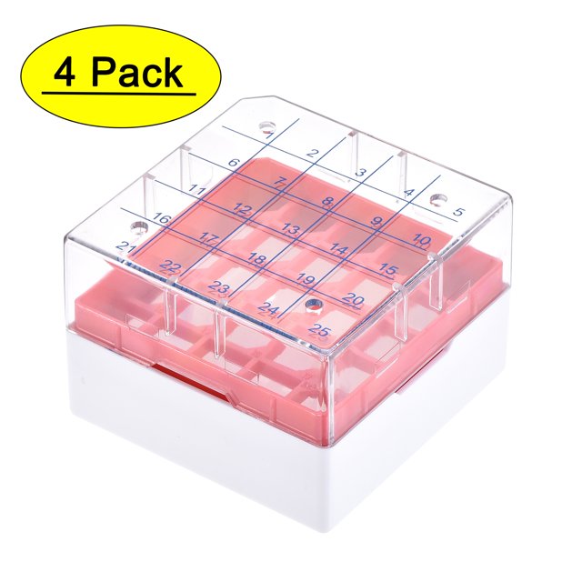 Freezer Tube Box 25 Places Waterproof Polypropylene Holder Rack for 1.8 ...