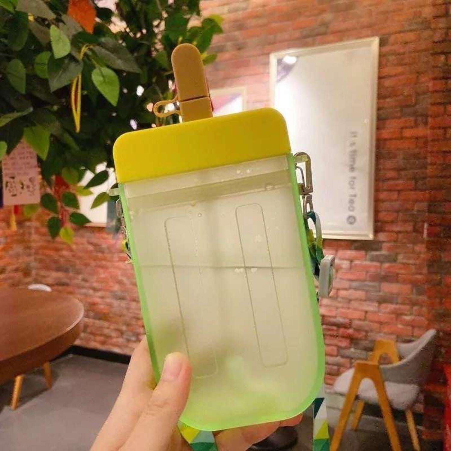 Stylish Freezie Popsicle Water Bottle with Straw + Crossbody Strap ...