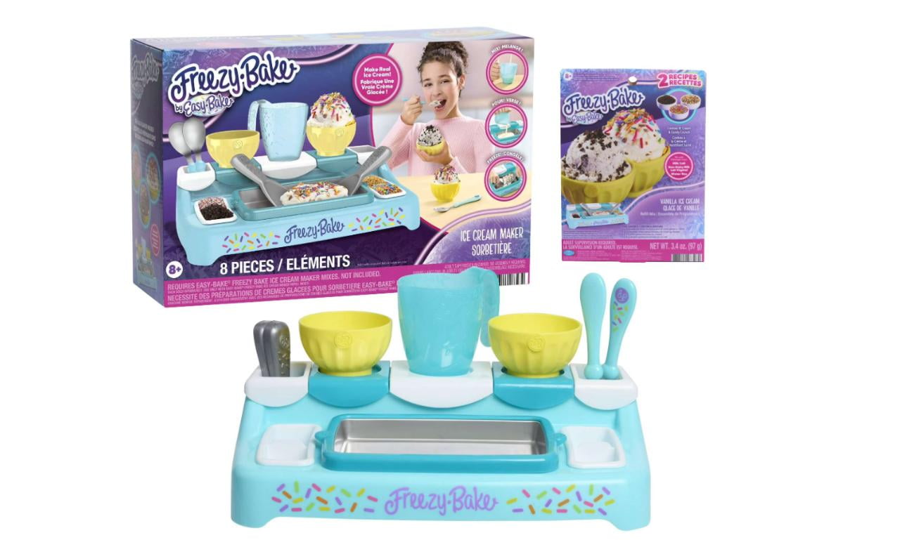 Freezy Bake Ice Cream Maker Cooking Set 8 Piece Bundle With 1 Random ...