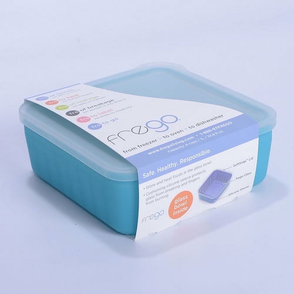 Frego Glass and Silicone Toxin free 4-Cup, 32 Oz. Food Storage ...