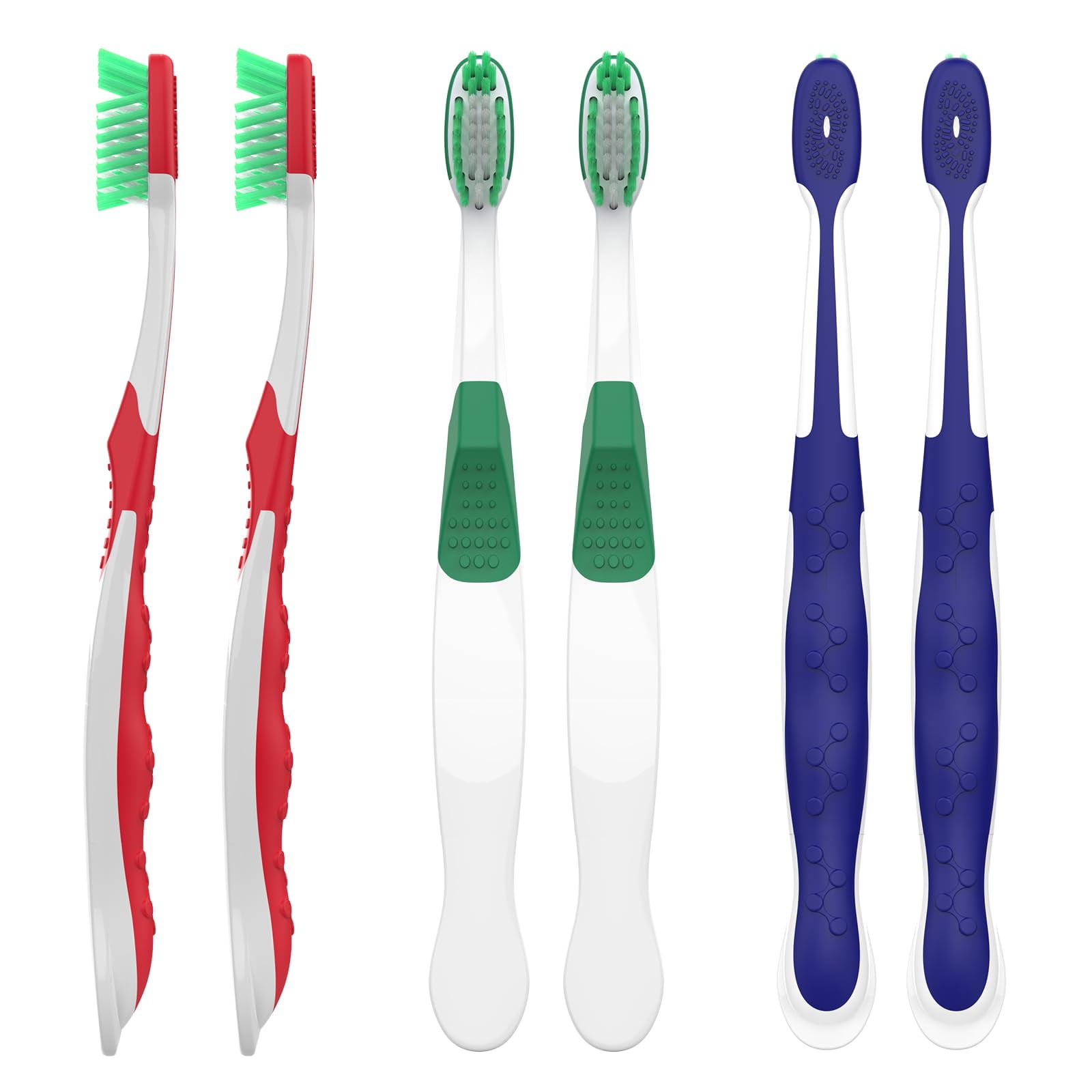 Fregum Extra Firm Toothbrushes for Adults, with Built in Tongue Scraper ...
