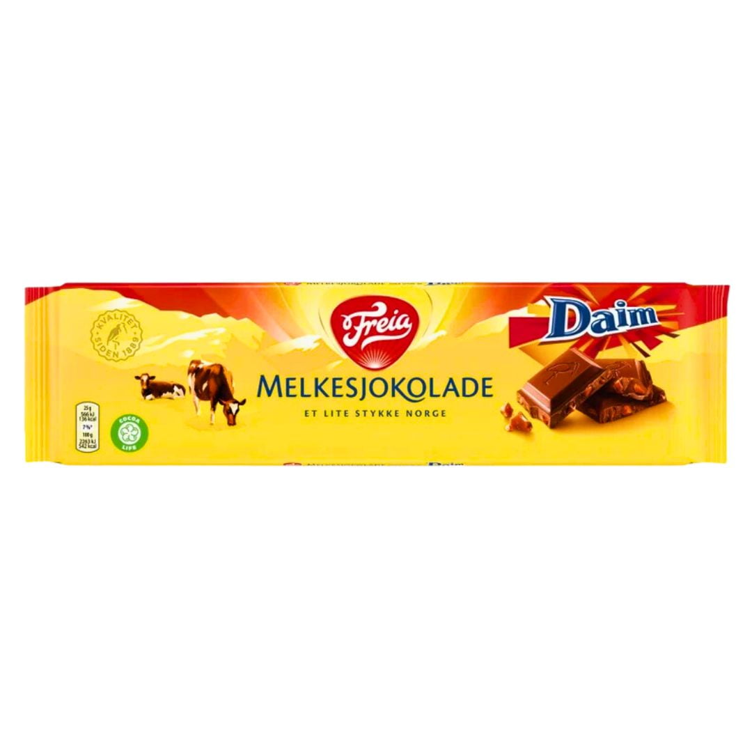 Freia Extra Large Milk Chocolate Bar w/ Daim pieces, 7.05oz (Pack of 2 ...