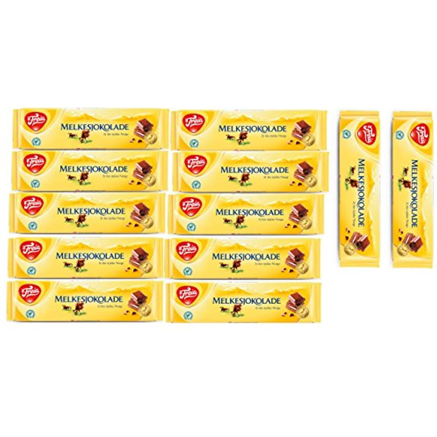 Freia Milk Chocolate Melkesjokolade Bars, 60g (Pack of 12), Product of ...