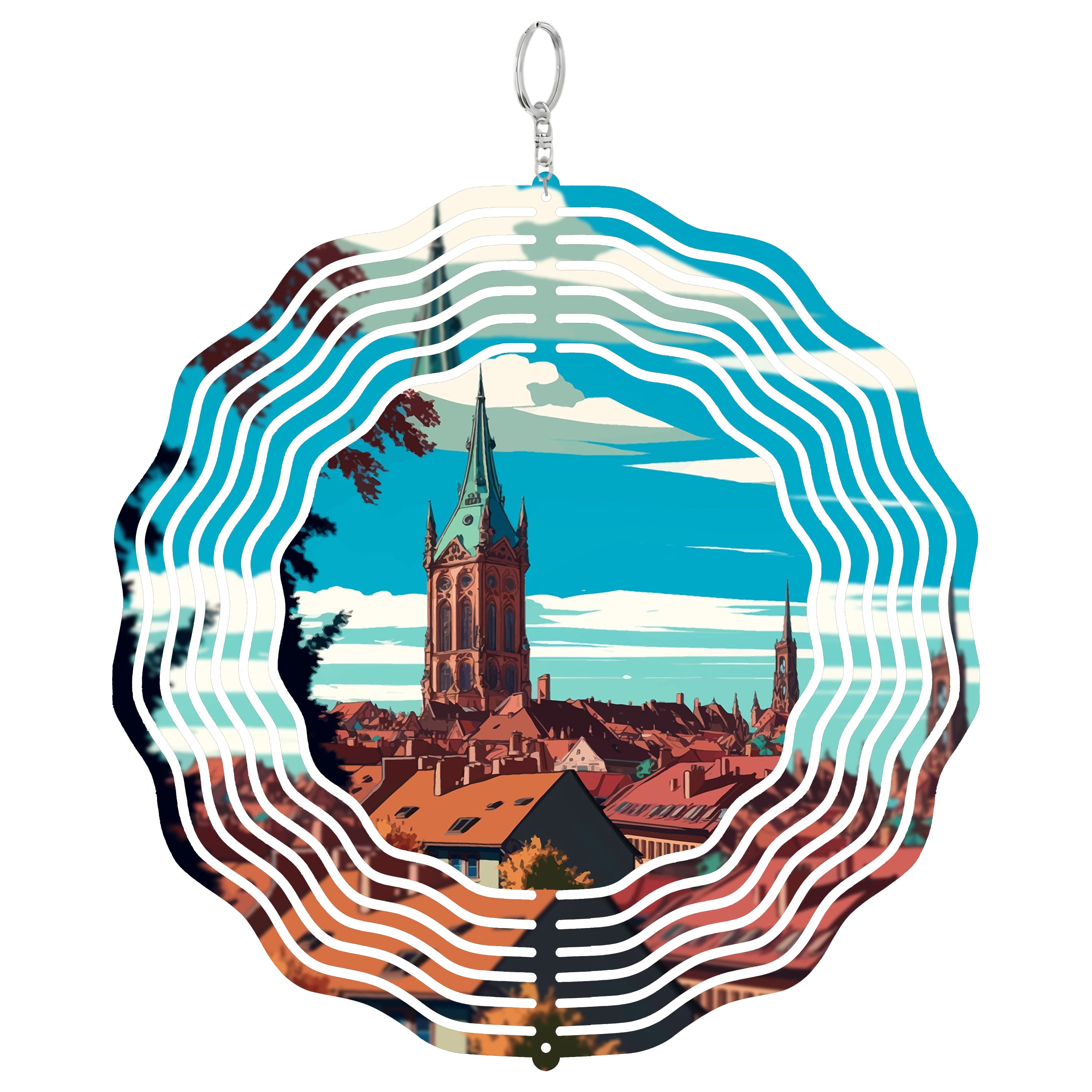 Freiburg Im Breisgau 3D Wind Spinner Metal Hanging Ornament Outdoor ...