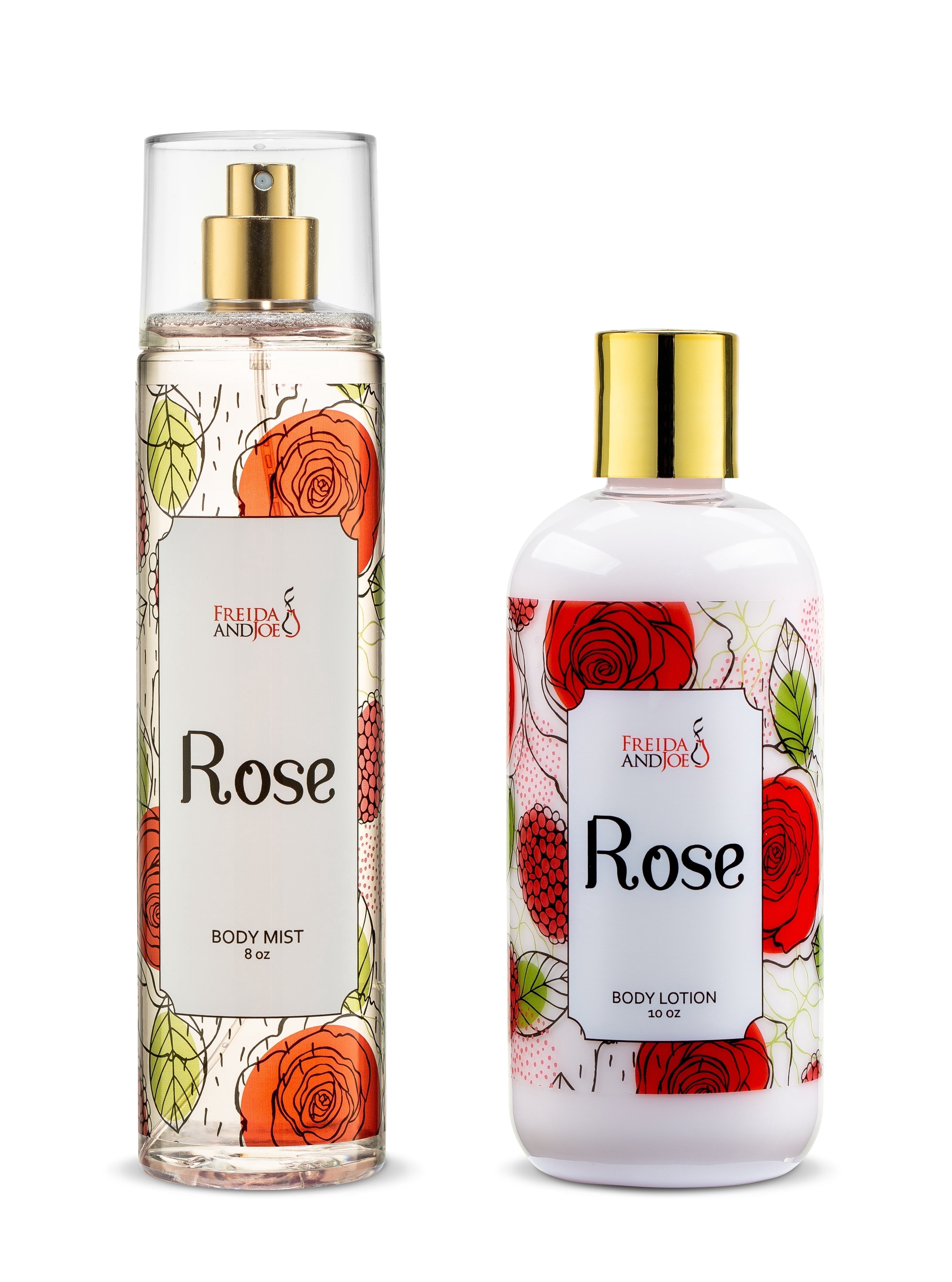 Freida and Joe Rose Spa Set, 10oz Lotion, 8oz Mist, Unisex Rose ...