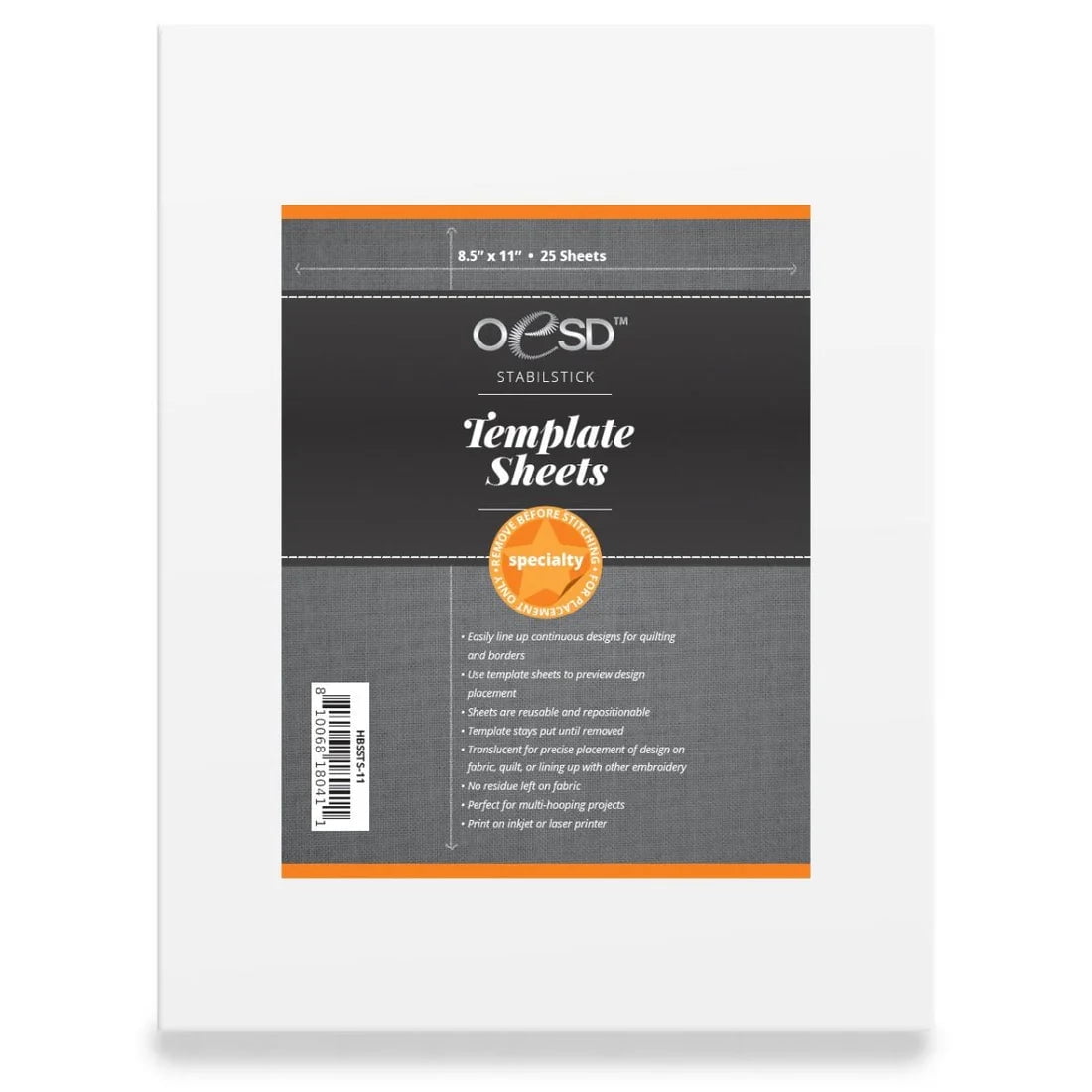 Freight Damaged - OESD StabilStick Template Sheets 8.5" x 11" - Walmart.com