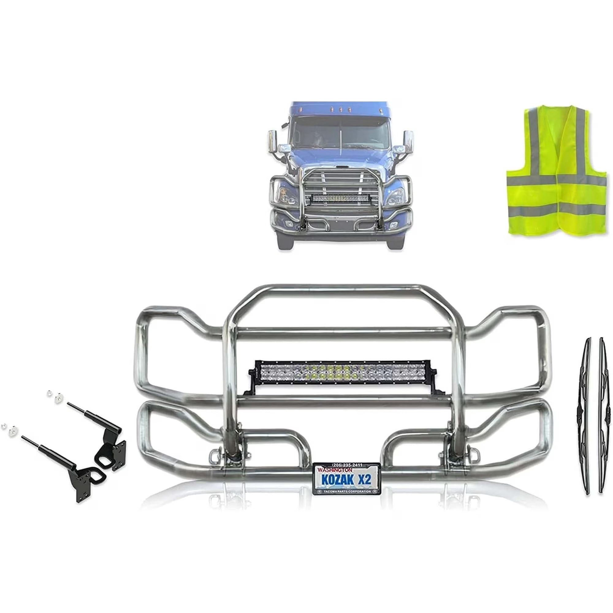 Compatible with Freightliner Cascadia 2008-2017 Grille Brush Bumper ...