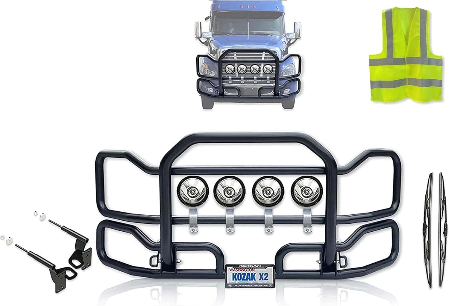 Freightliner Cascadia 2008-2017 Grille Deer Moose Brush Bumper Guard ...