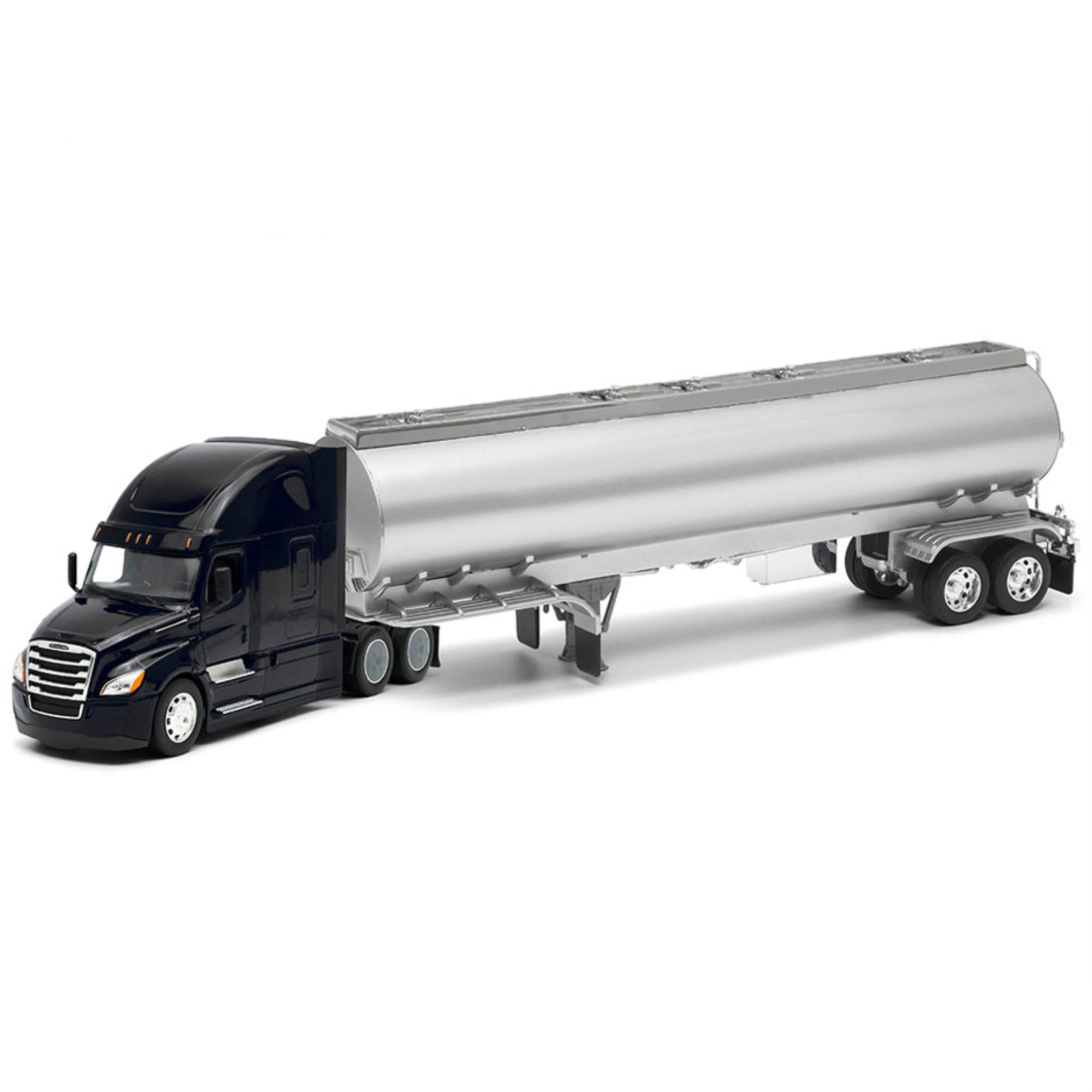 Freightliner Cascadia Truck Black with Silver Tanker Trailer ...