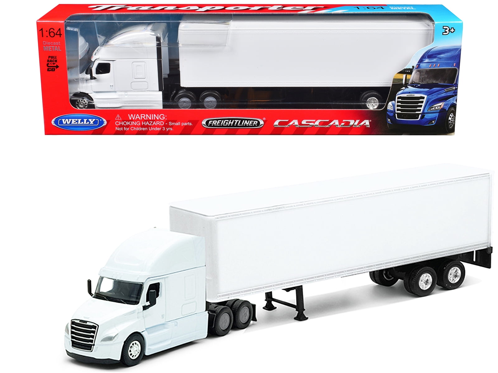 Freightliner Cascadia Truck White with Dry Goods Trailer "Transporter ...