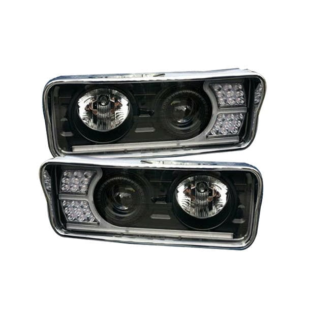 Freightliner Classic Blackout Projector Headlights With LED Amber Turn ...