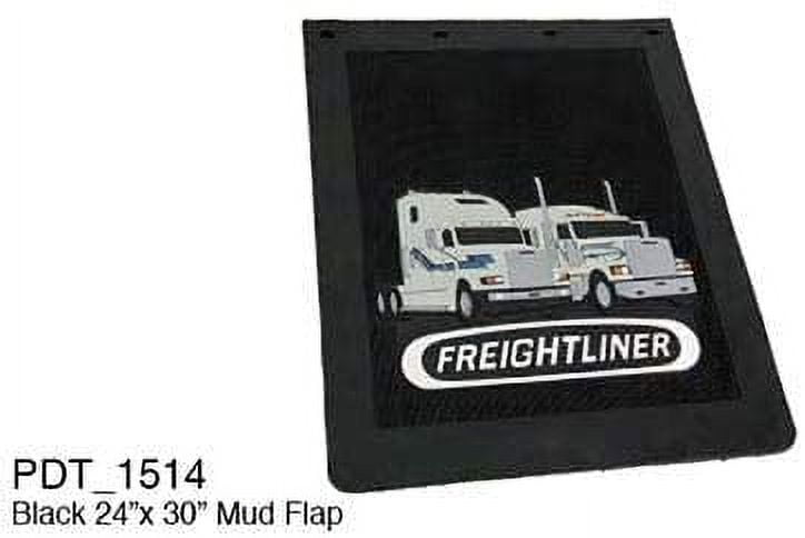 Freightliner OEM Black Rubber Mud Flaps with Trucks Logo - 1 Pair 24" x ...