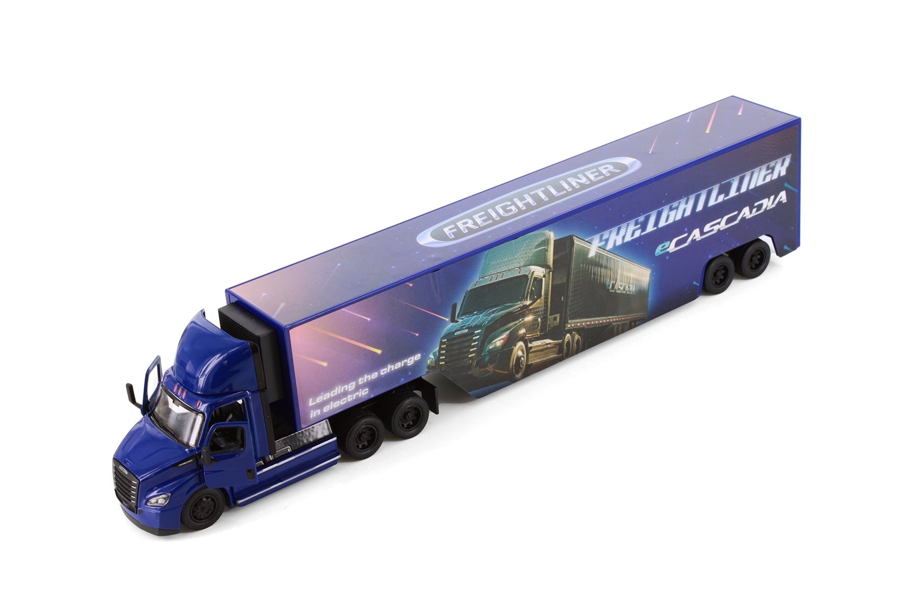 Freightliner eCascadia with Container, Blue - Kinsmart 1303D - 1/60 ...
