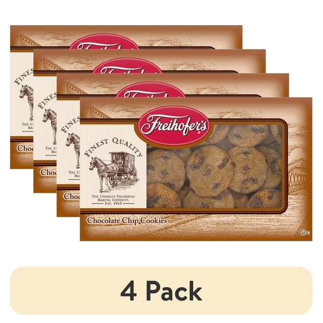 (4 pack) Freihofer's Chocolate Chip Cookies, 28 count, Cookies, 12 oz ...