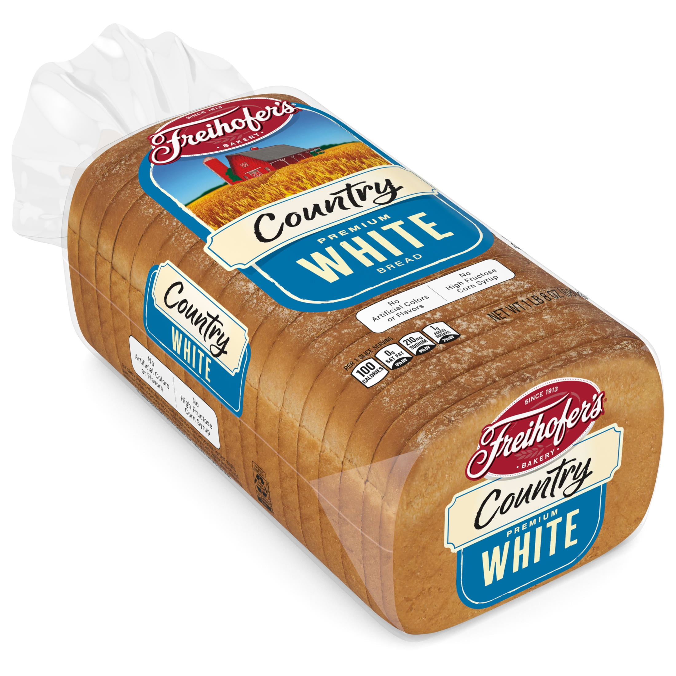 Freihofer's Country Premium White Bread, 24 oz, Plain White Bread, Bag ...