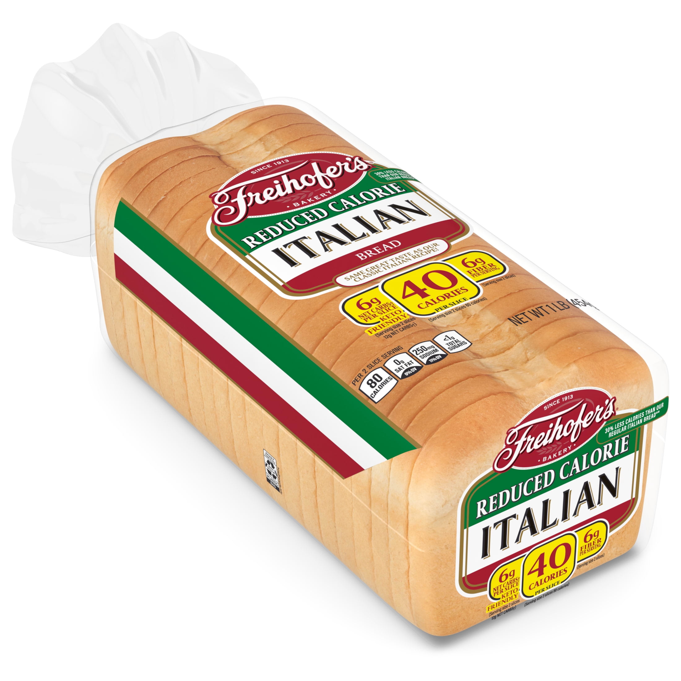 Freihofer's Reduced Calorie Italian Bread, 16 oz, White Italian Bread ...