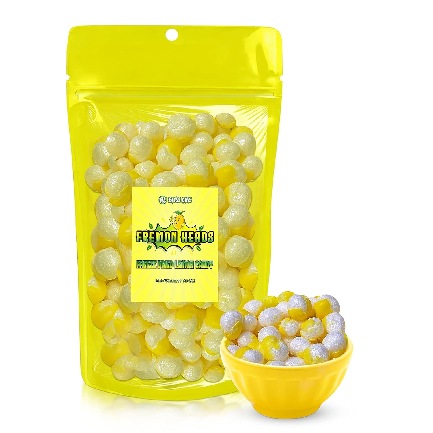 Fremon Heads Freeze Dried Lemon Candy 10 Oz Package, Freeze Dried Sour ...