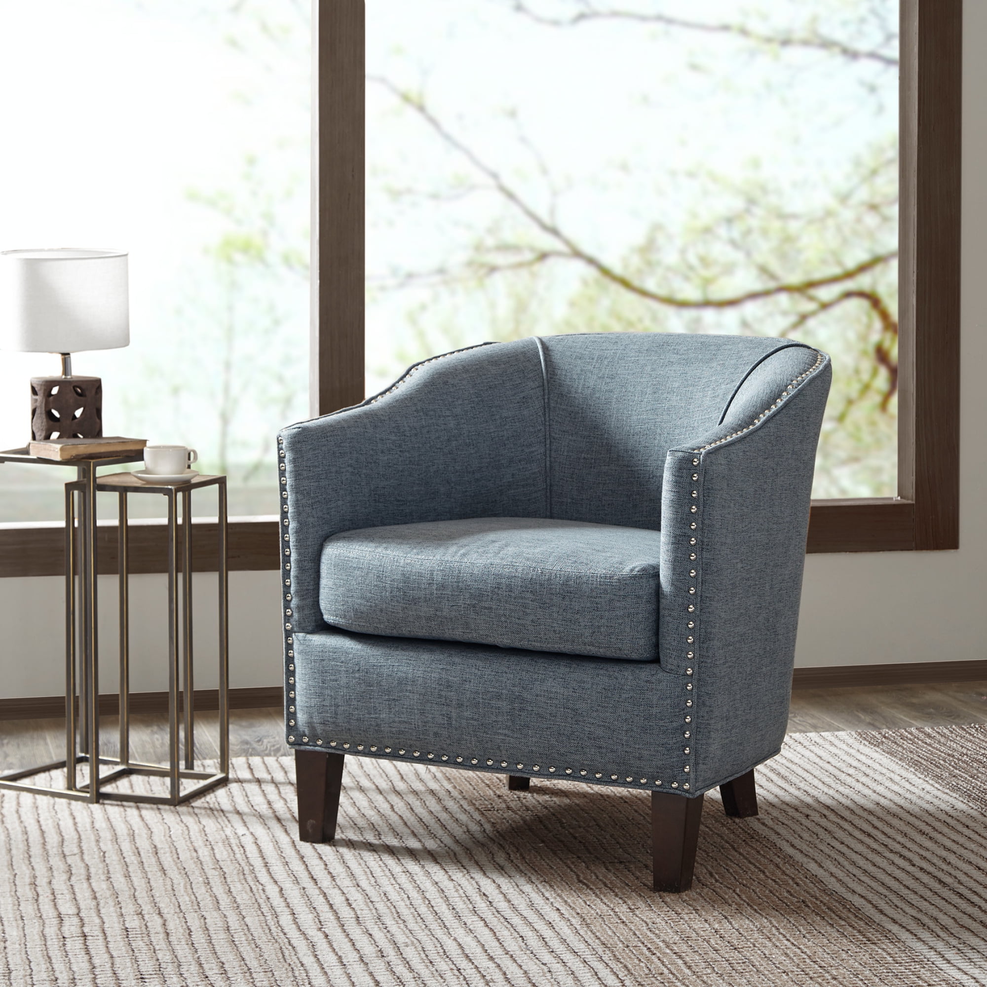 Fremont Barrel Arm Chair, Slate Blue - Walmart.com