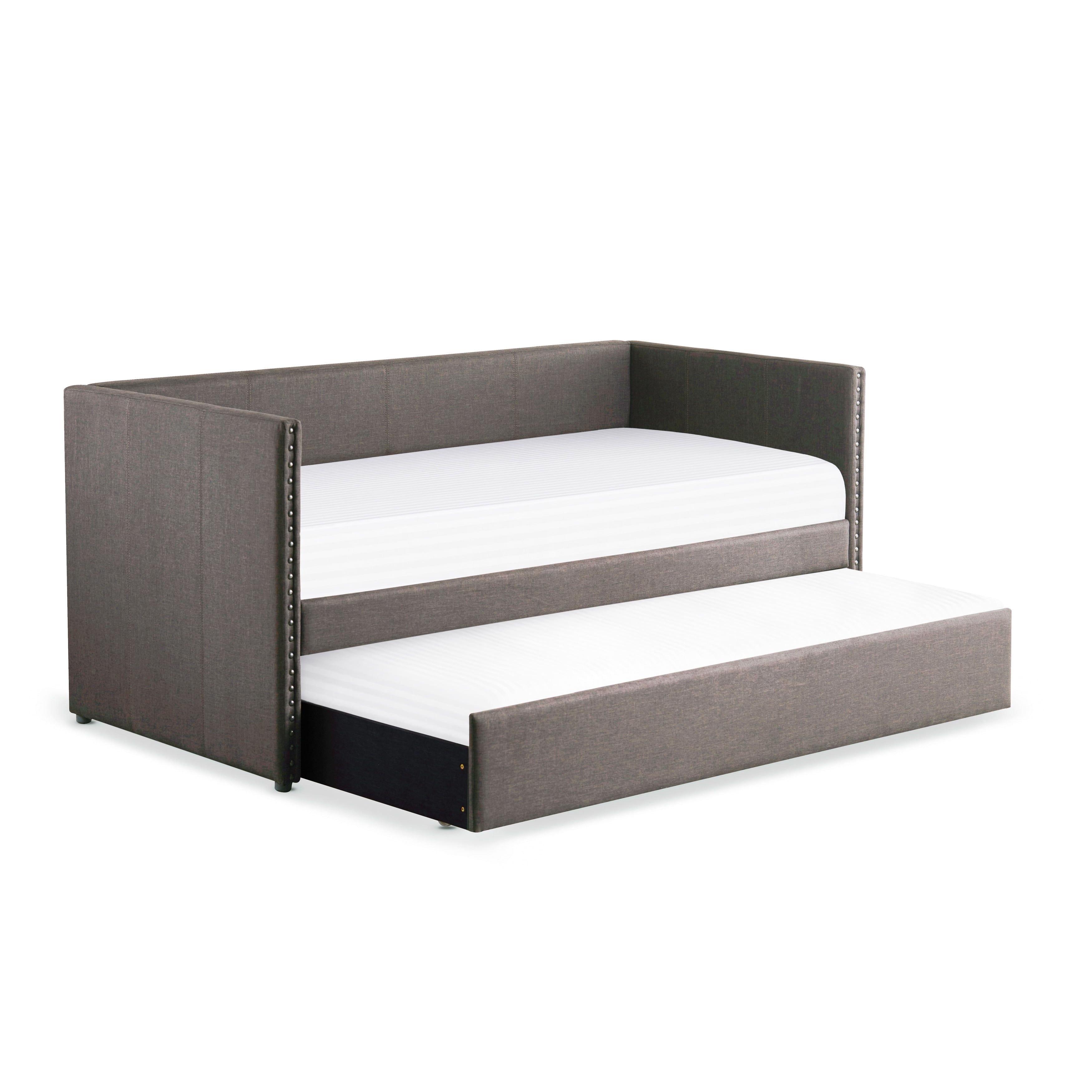 Fremont & Park Selles Upholstered Daybed with Trundle Grey - Walmart.com