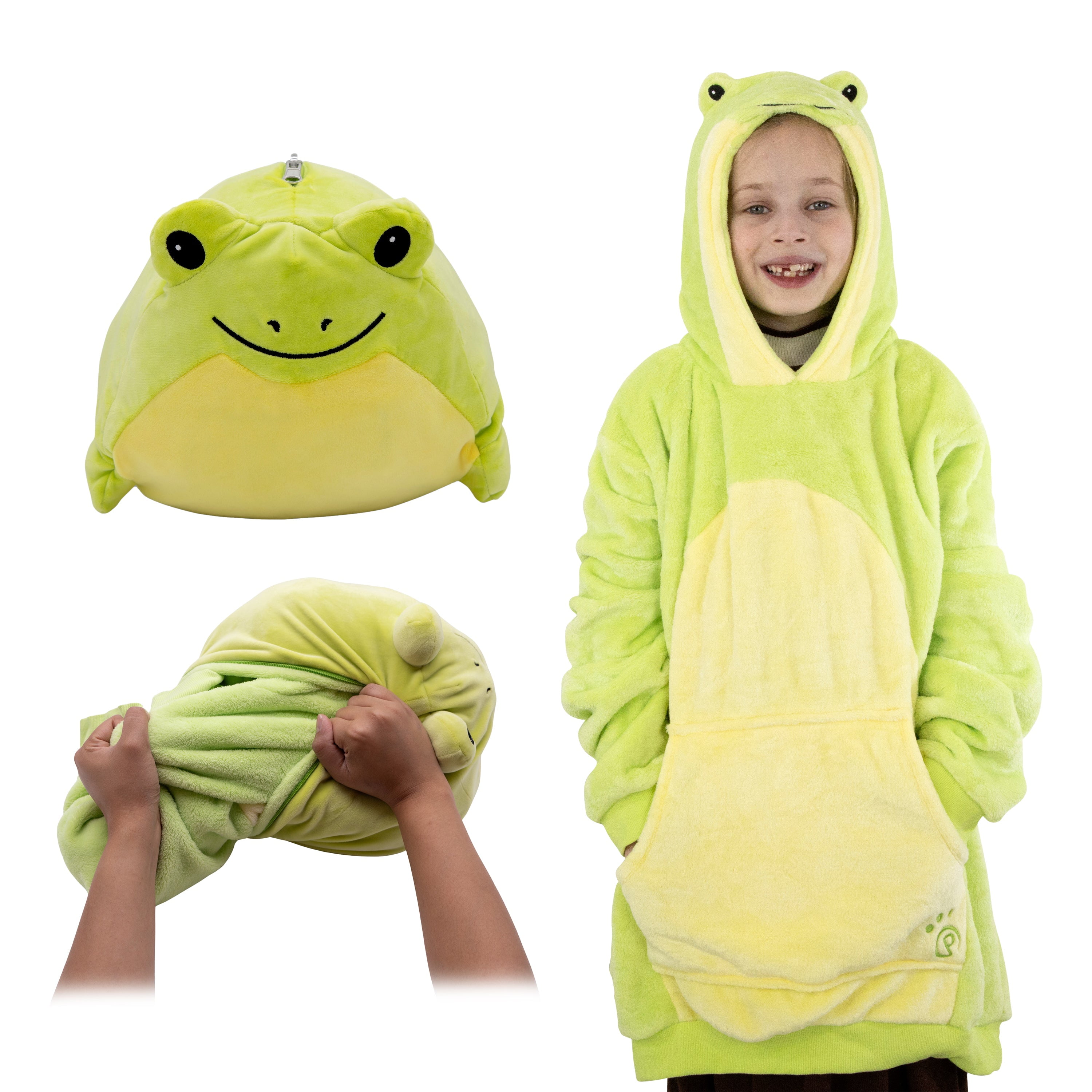 Fren Froggie Kids Snugible 2-in-1 Blanket Hoodie & Pillow - Walmart.com