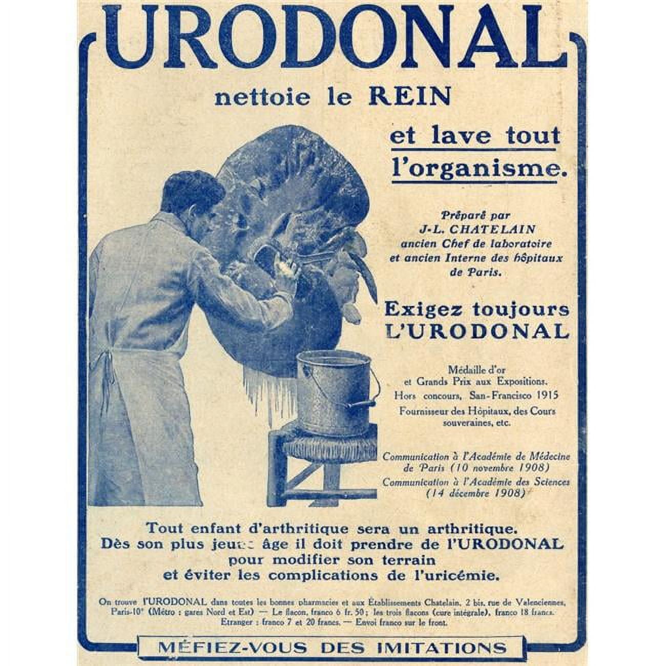 French Advertisement C.1916 For Urodonal A Kidney Cleanser. Poster ...