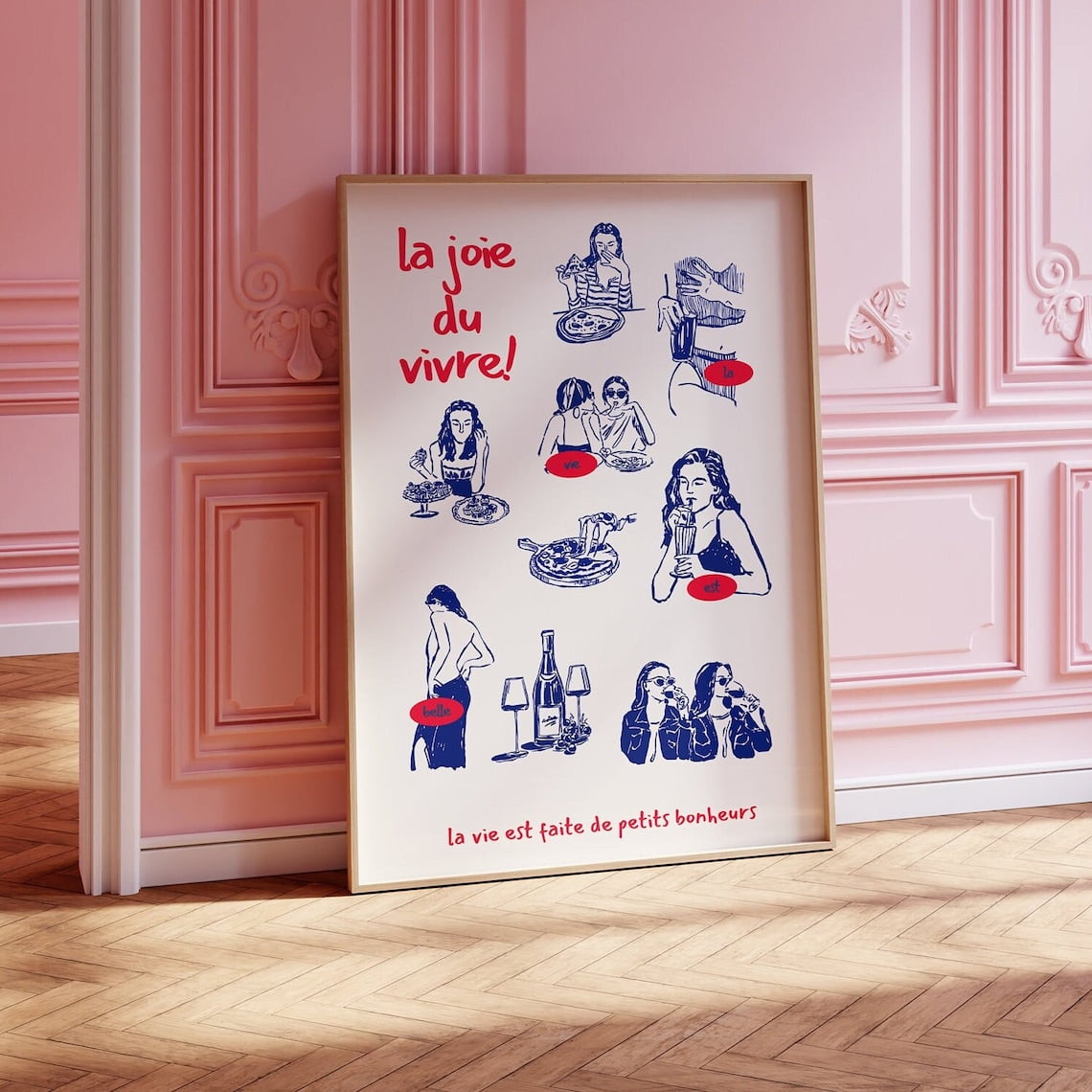 French Aesthetic Trendy Retro Woman Wall Art Kitchen Living Room Cottagecore Prints Printable ...