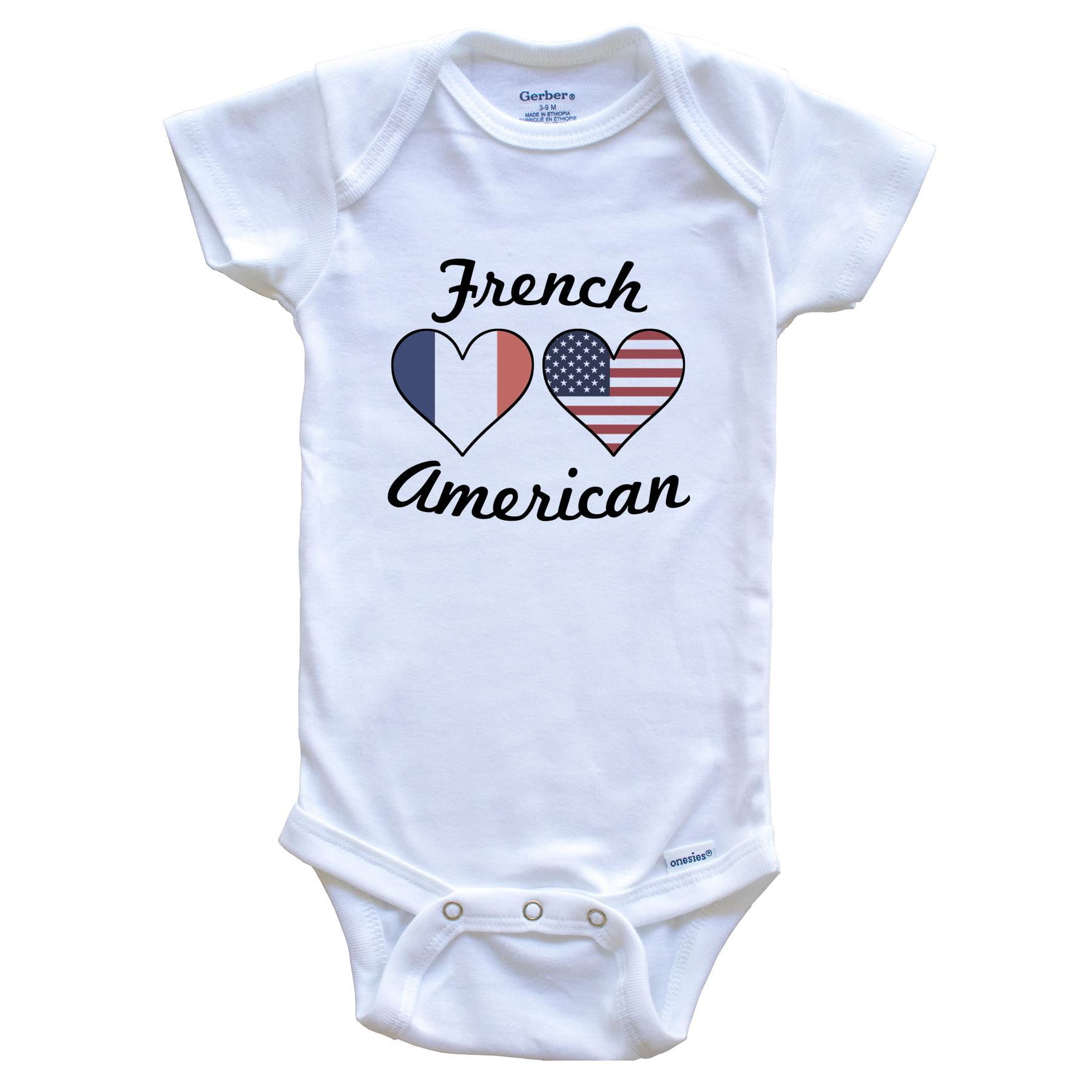 French American Flag Hearts Baby Bodysuit, 6-9 Months White - Walmart.com