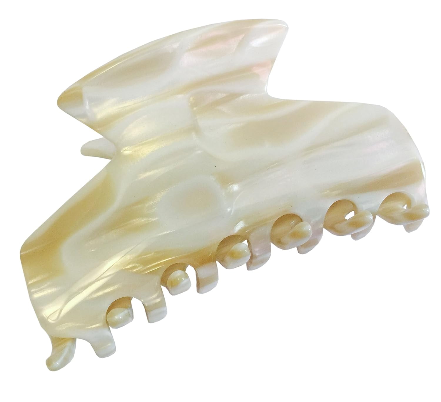 French Amie Chic Ivory Handmade Large 3 Inch Celluloid Jaw Hair Claw ...
