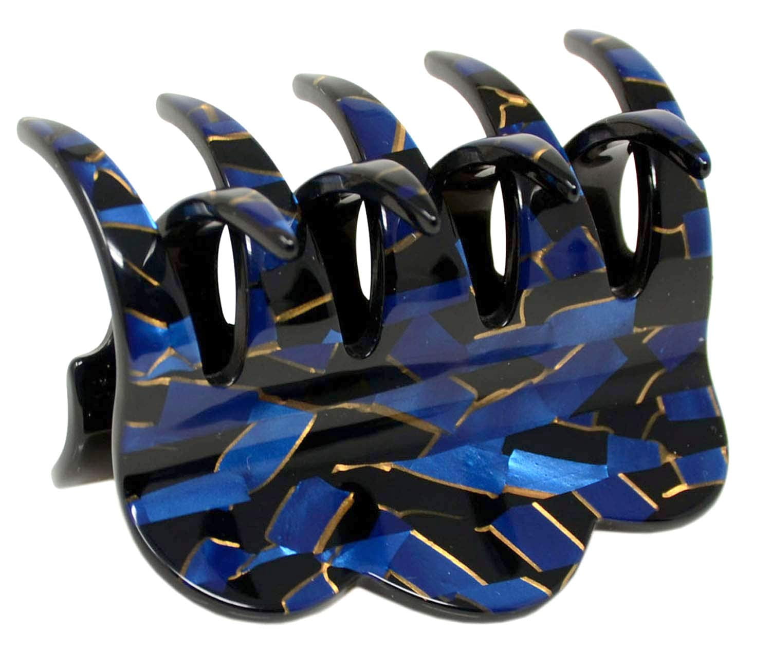 French Amie Crown Wave Small 2.5” Celluloid Handmade Interlocking Hair ...