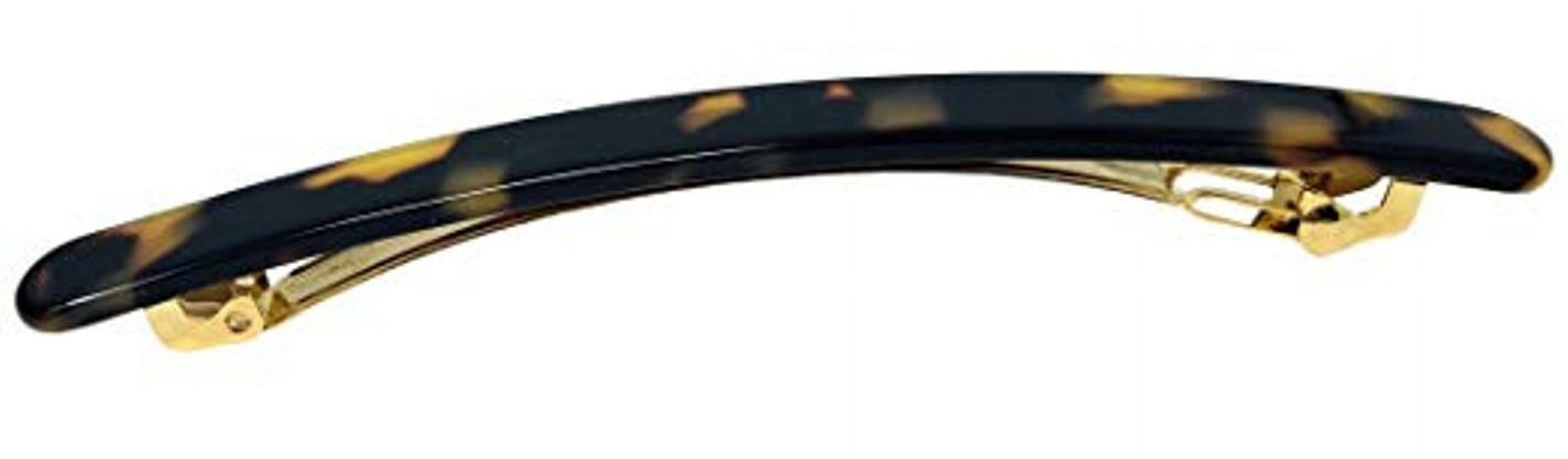 French Amie Skinny Lean Black Rounded Edges Handmade Hair Clip Barrette ...