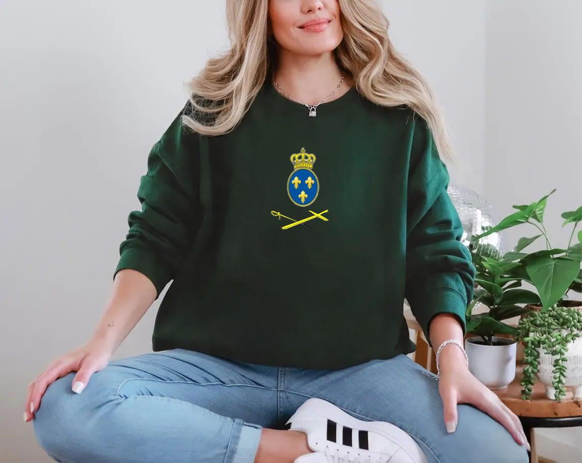 French Army Sweatshirt with Historic Royal Military Tribute Symbol, for ...