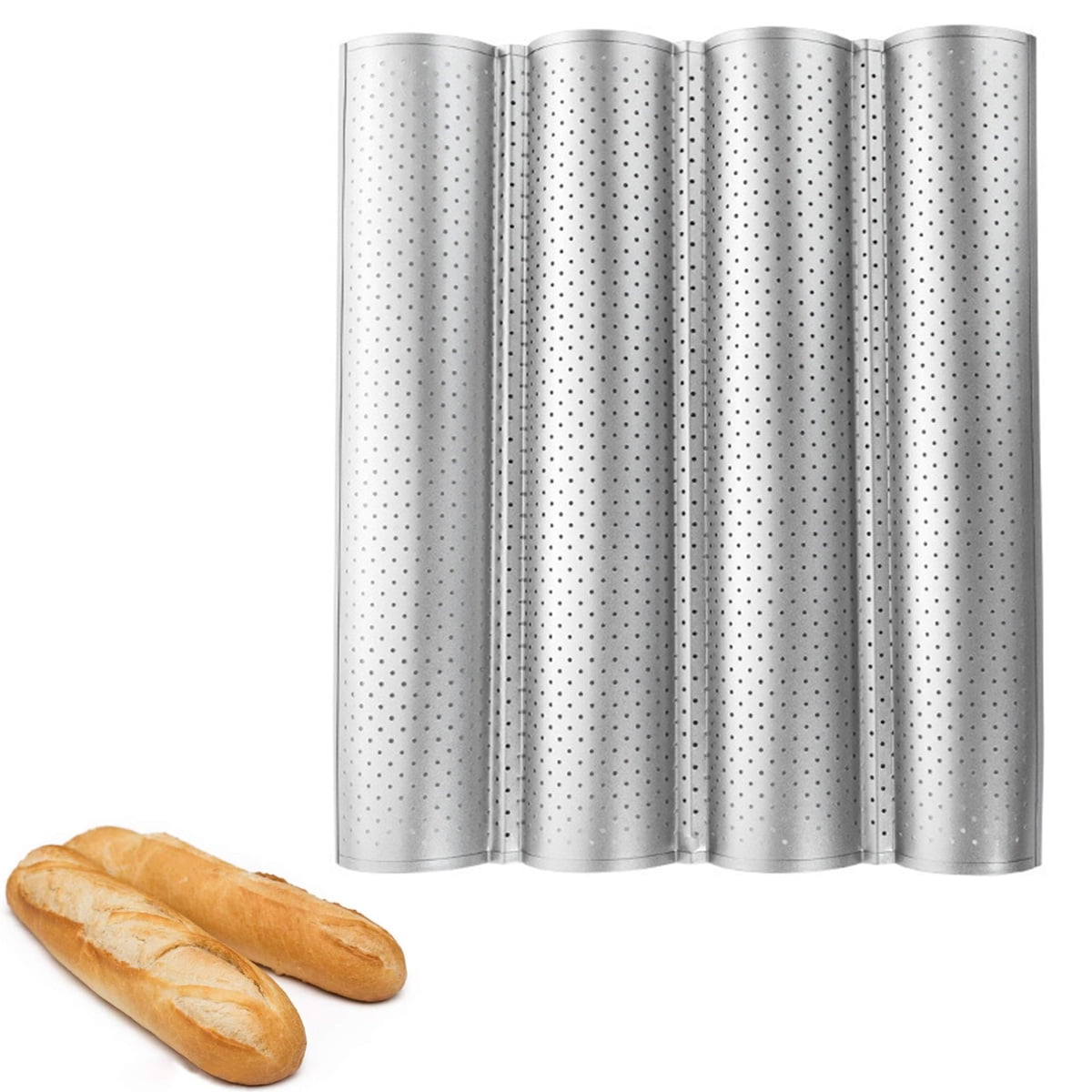 French Artisan Baguette Pan, Nonstick Perforated Design for Crisp ...