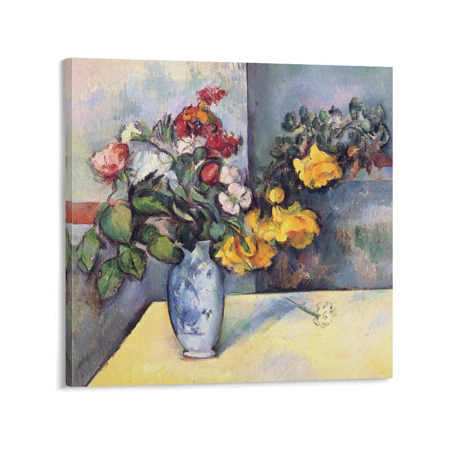 French Artist Painter Paul Cézanne Still Life with Flowers in A Vase ...
