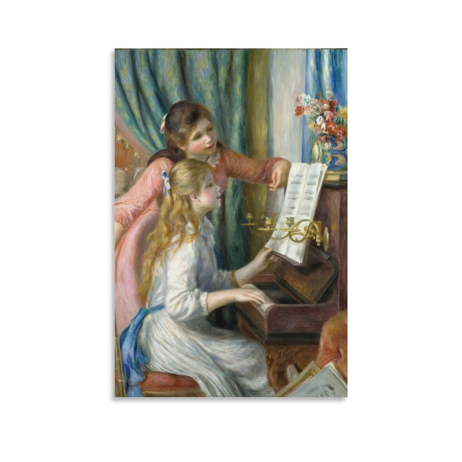 French Artist Pierre-Auguste Renoir Two Young Girls at The Piano Poster ...