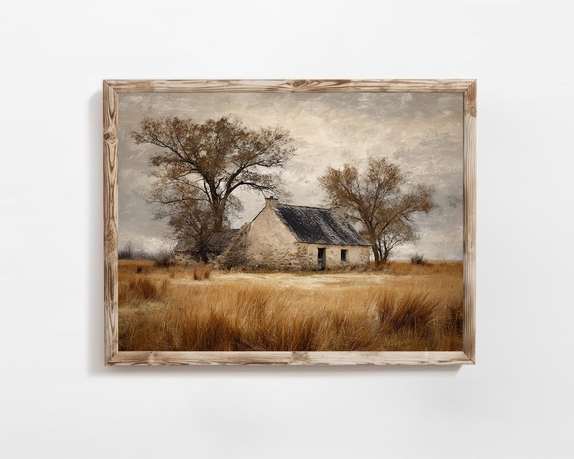 French Autumn Cottage Rustic Country Cottage Autumn Wall Art Poster ...