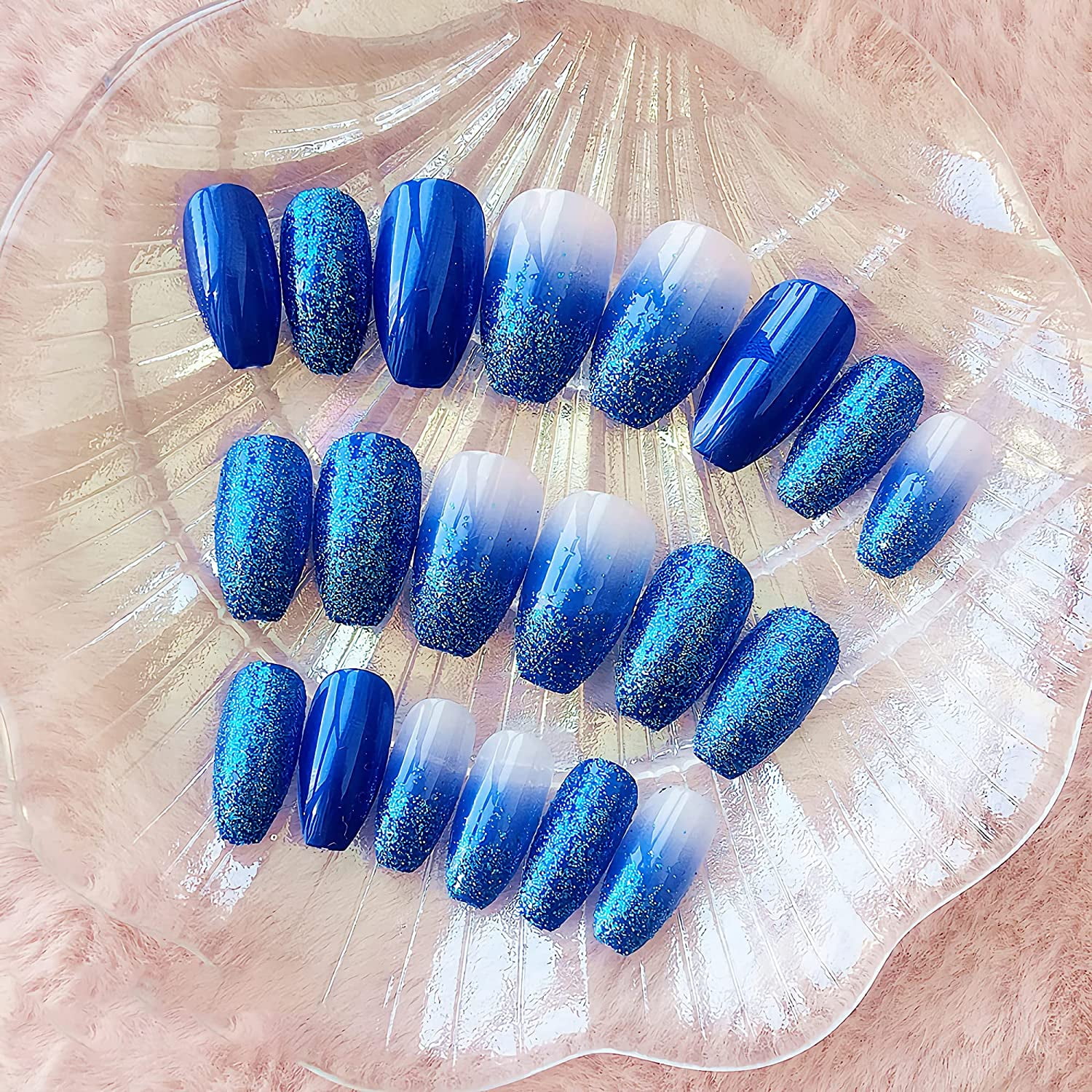 French Ballerina Coffin False Fake NailsNails Stick on Nails Static ...