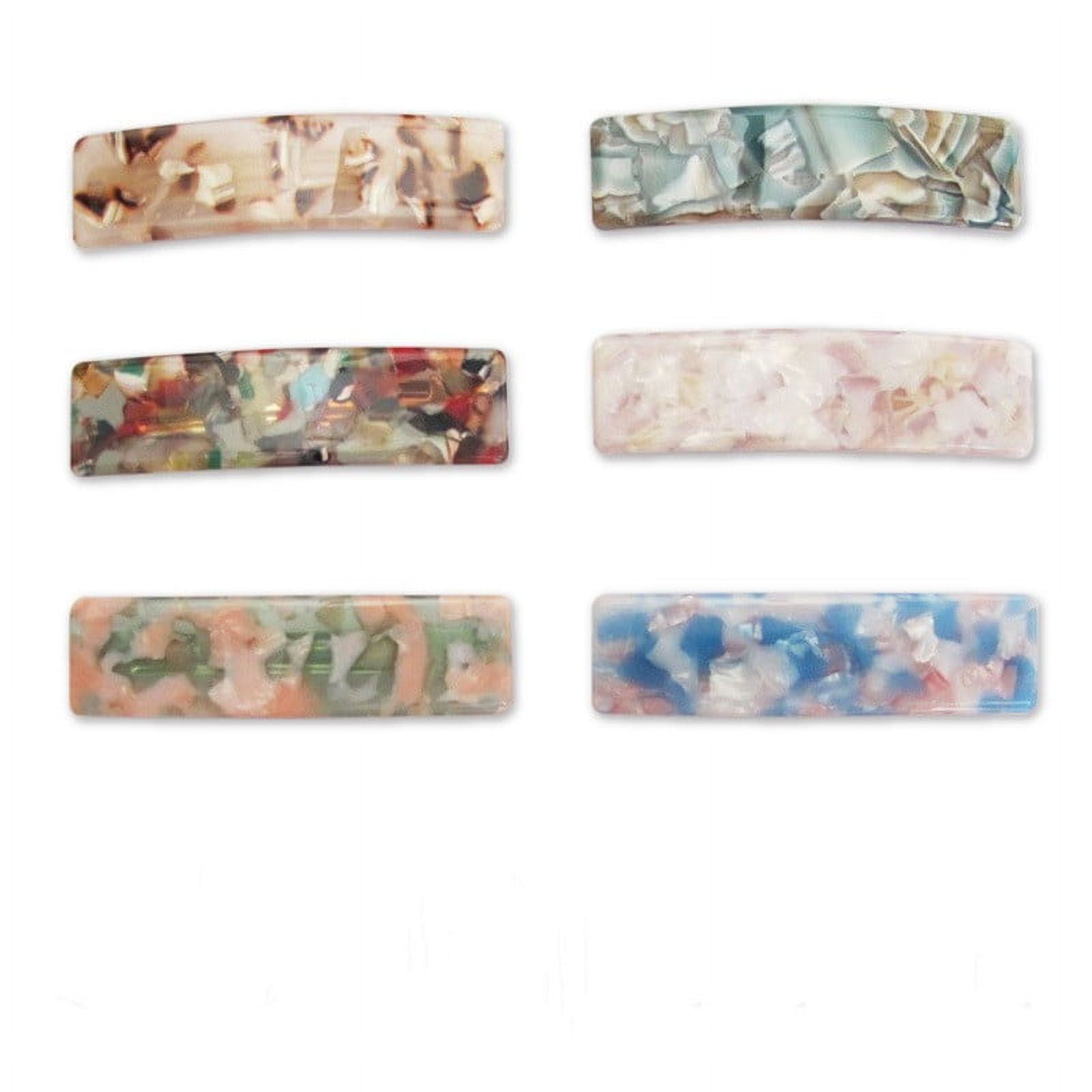 Casewin Classic Tortoise Shell French Barrettes, 6 Pack Metal Hair ...