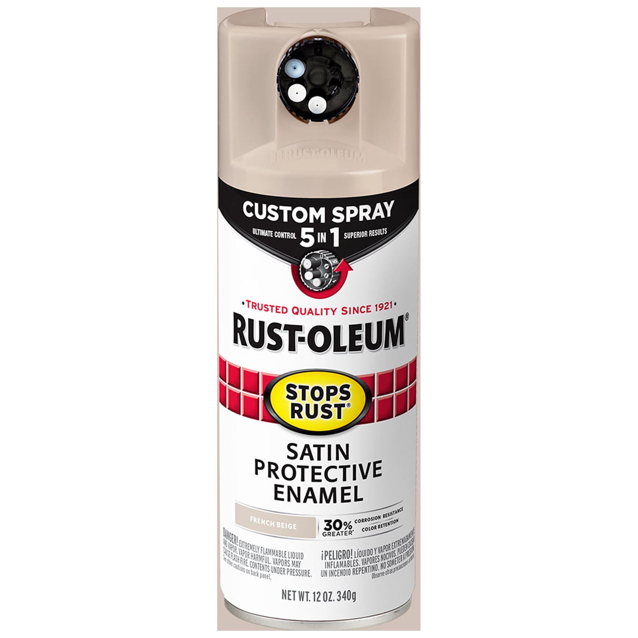 French Beige, Rust-Oleum Stops Rust Custom Spray 5 in 1 Satin Spray ...