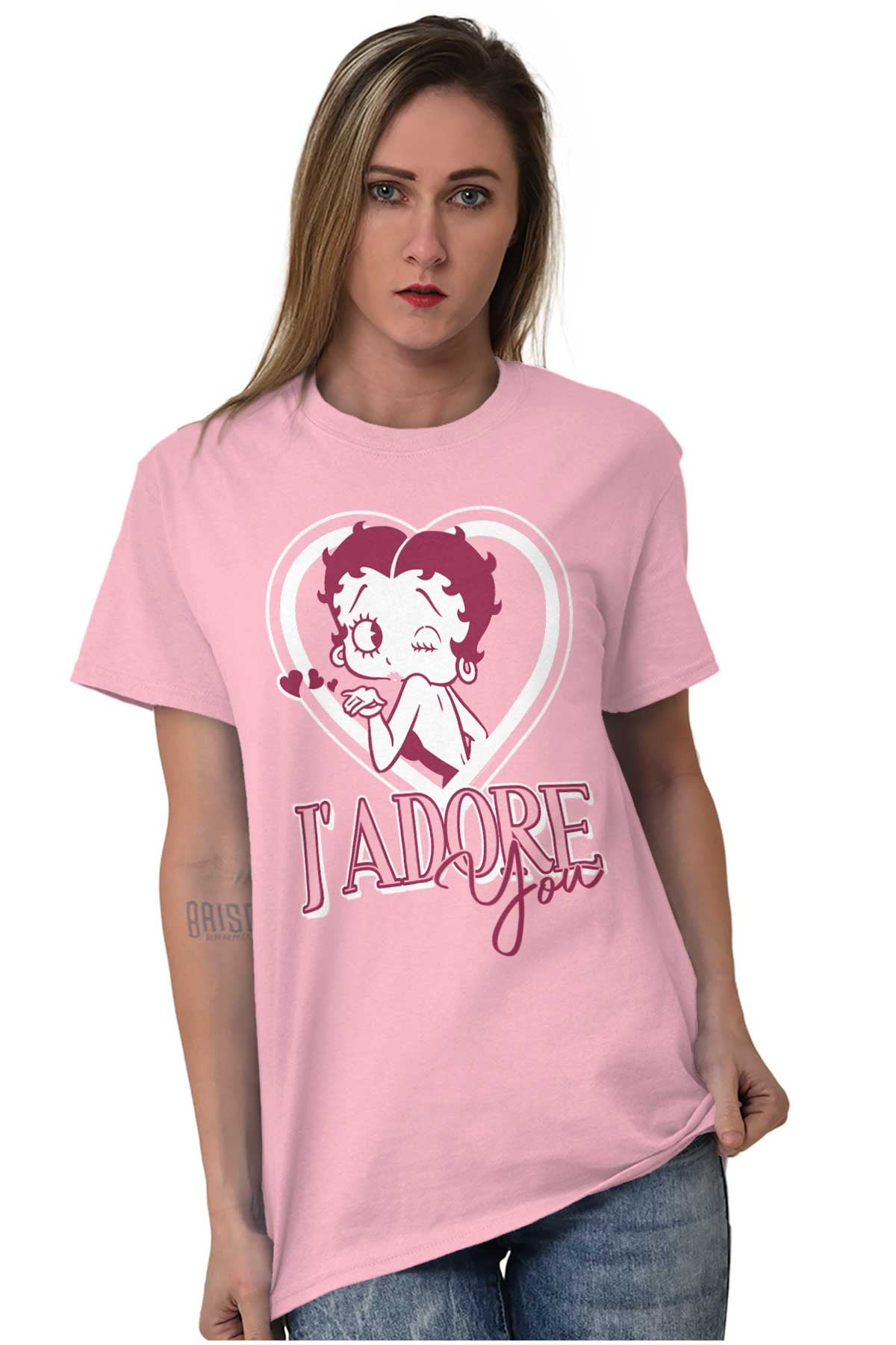 French Betty Boop Kiss J'Adore You Women Plus Size Graphic Tee Tees ...