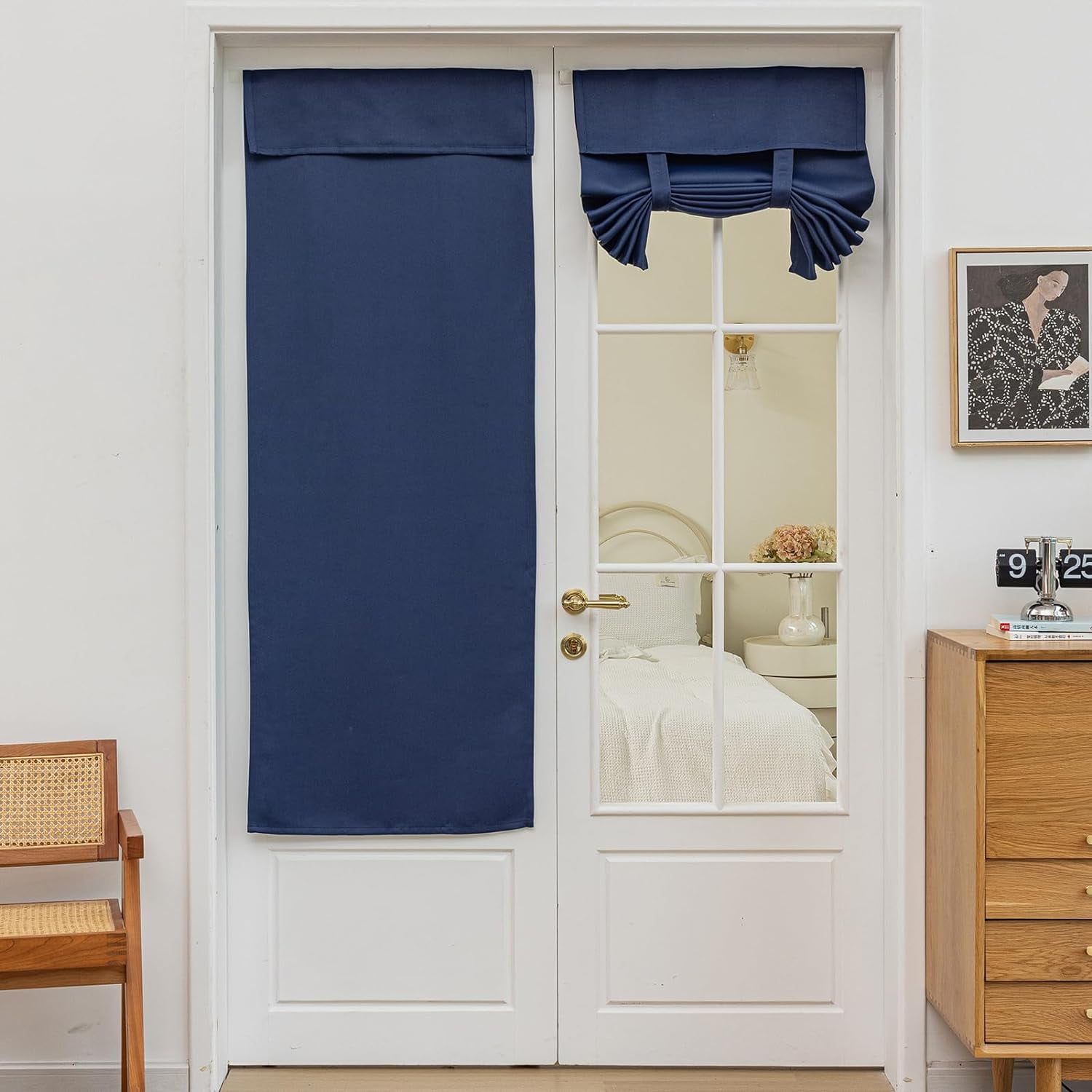 French Blackout Door Window Curtains,Thermal Insulated Tie Up Shades ...