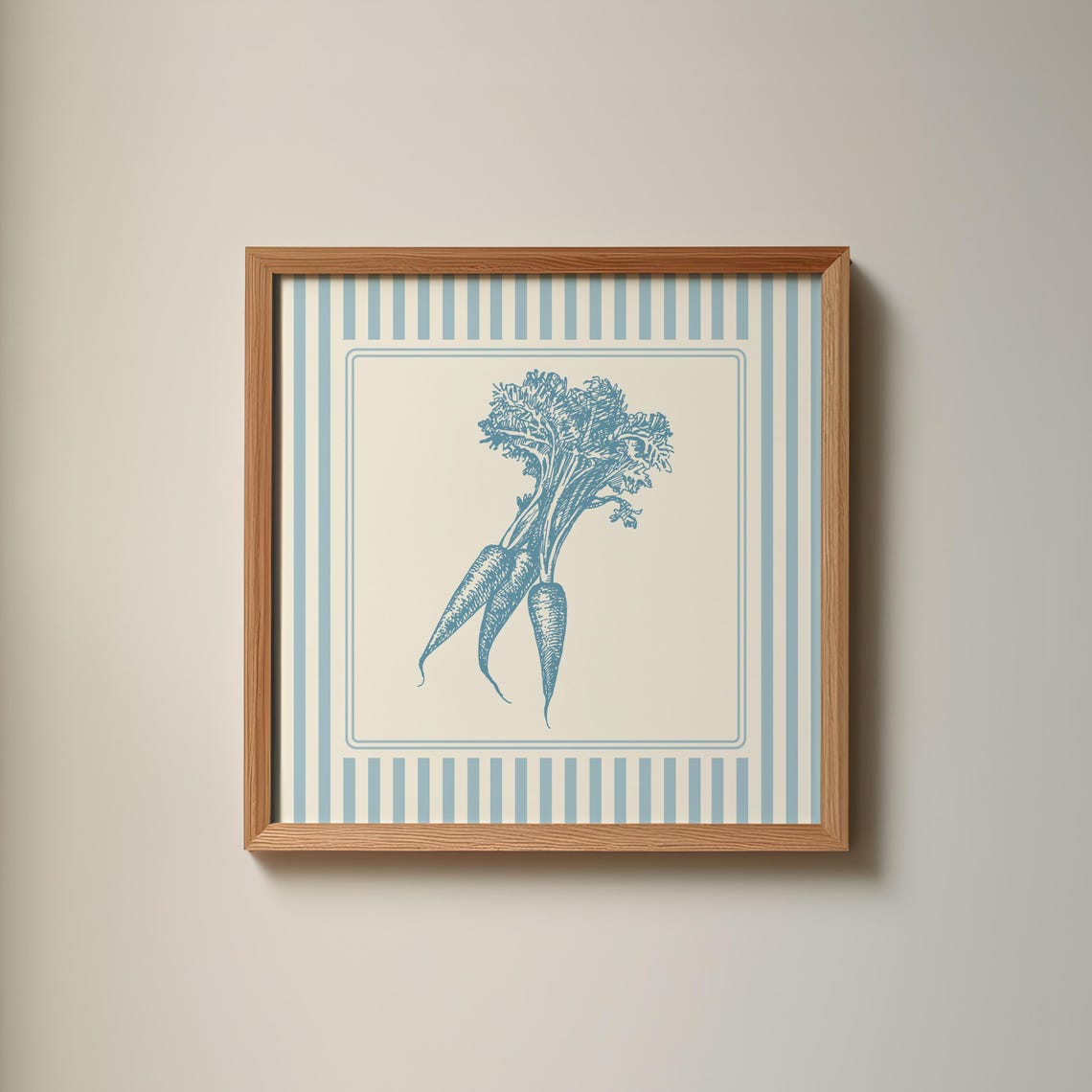 French Blue Carrots Square Print, Instant Trendy Decor On Demand ...