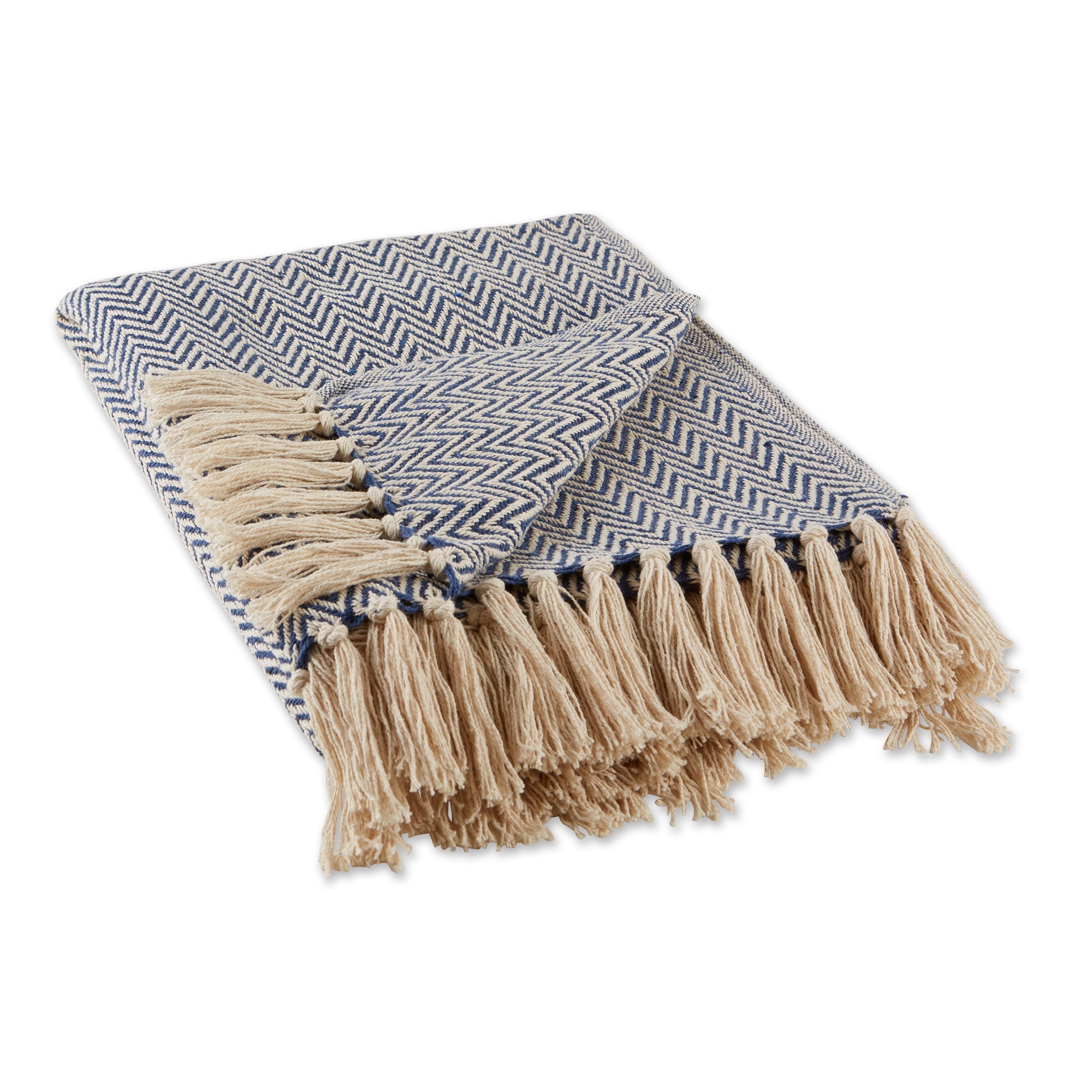 French Blue Handloom Chevron Throw - Walmart.com