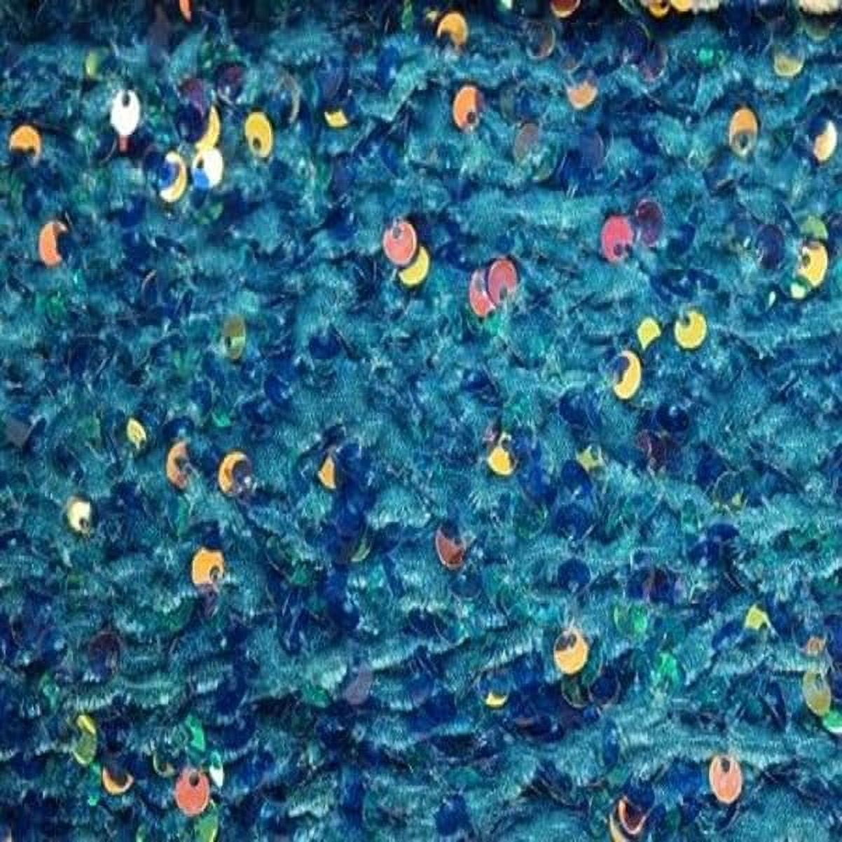 French Blue Stretch Velvet Sequin Fabric, Glitter Spandex Material ...