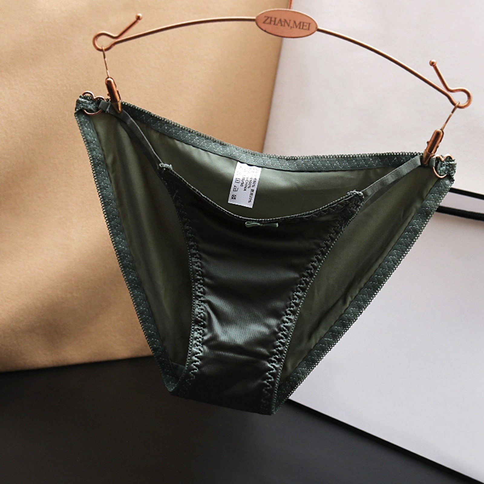 French Bow Sexy Hollow Out Underwear For Women With Low Waist Seamless ...