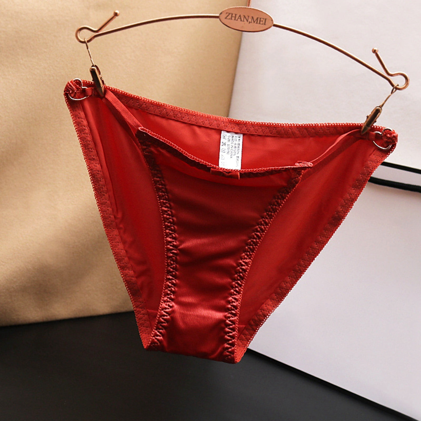 French Bow Sexy Hollow Out Underwear For Women With Low Waist Seamless ...