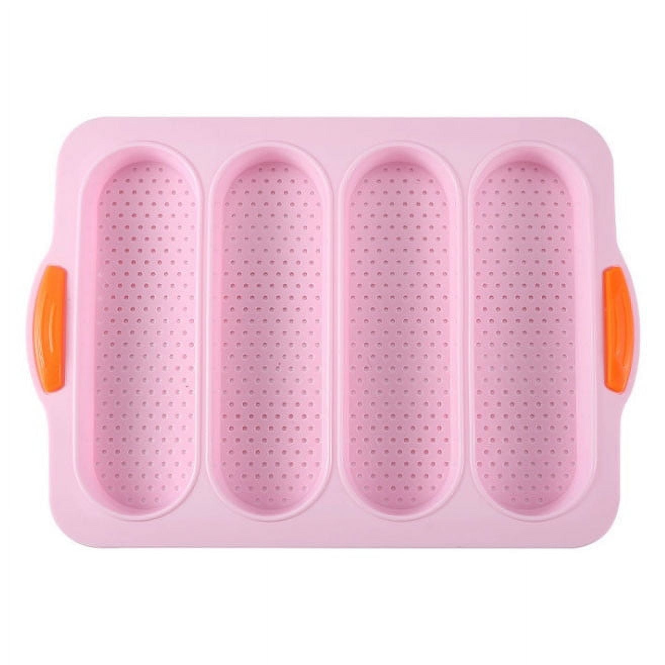 French Bread Baking Pan 4 Slots Silicone Pan for Baking Bread, Loaf ...