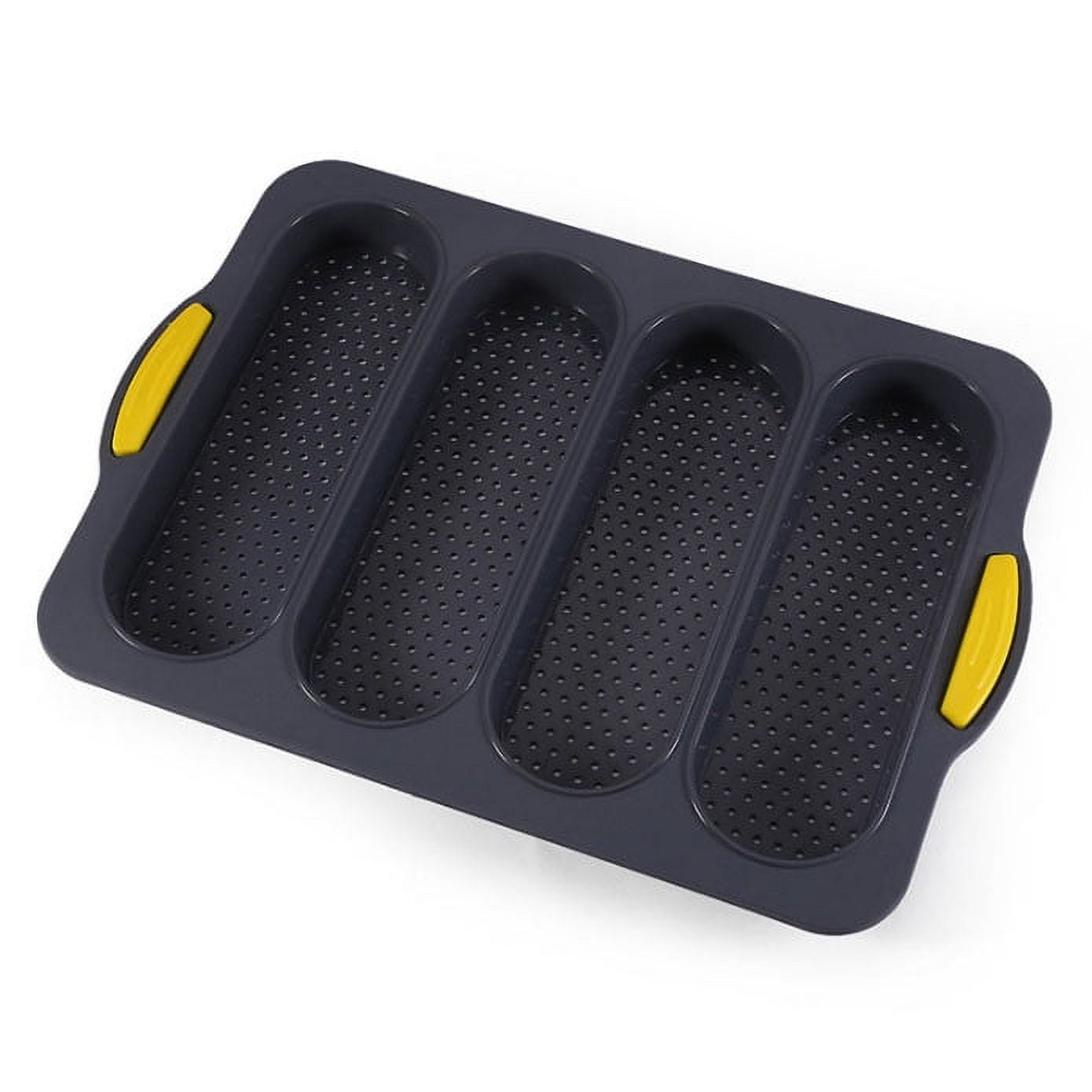French Bread Baking Pan 4 Slots Silicone Pan for Baking Bread, Loaf ...