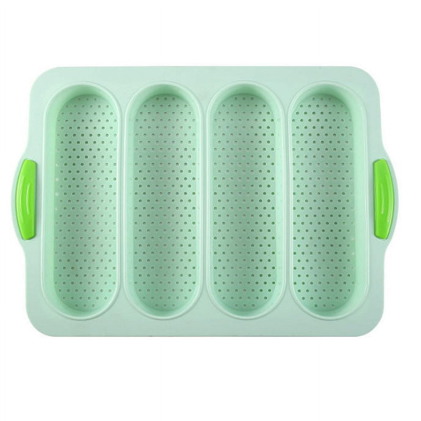 French Bread Baking Pan 4 Slots Silicone Pan for Baking Bread, Loaf ...