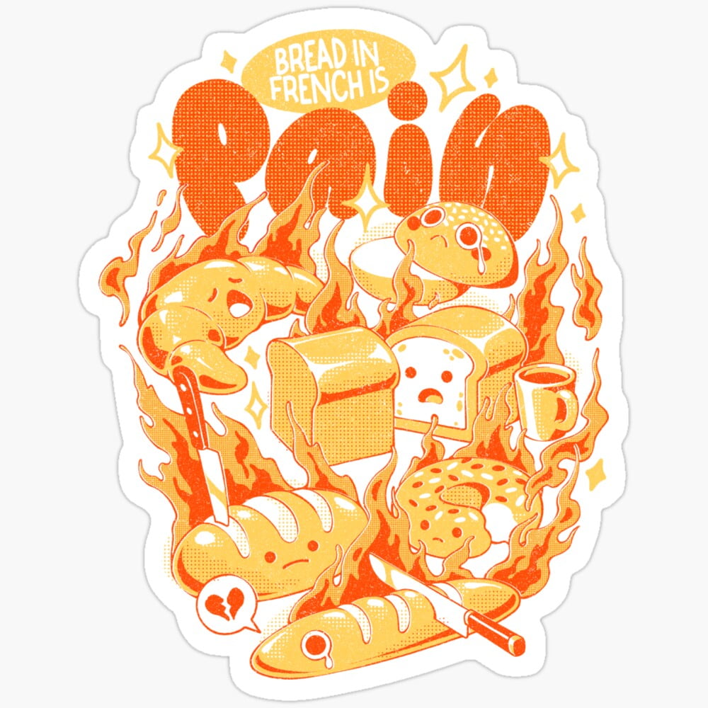 French Bread Sticker Phone Decal Water Bottle Stickers Car Decals ...