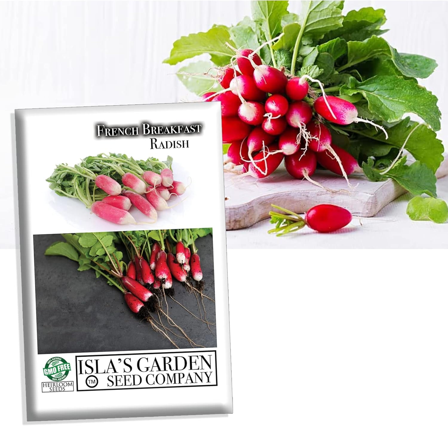 French Breakfast Radish Seeds for Planting, 200+ Heirloom Seeds Per ...
